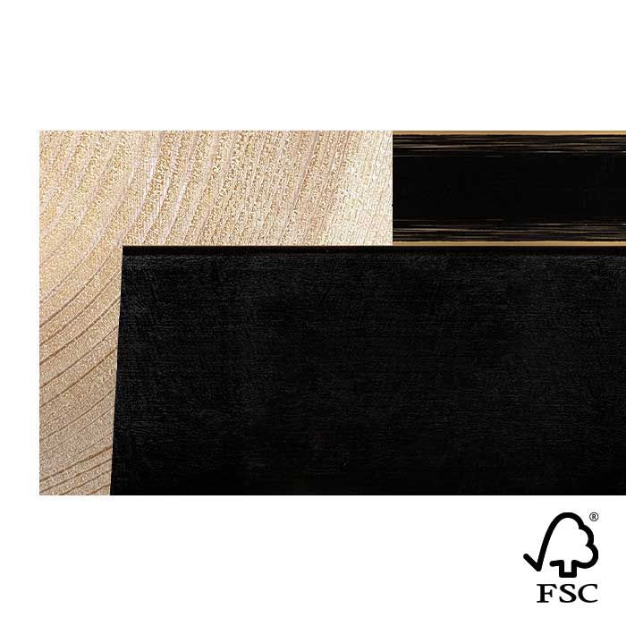 57x55mm Black Linear L-shape Moulding FSC