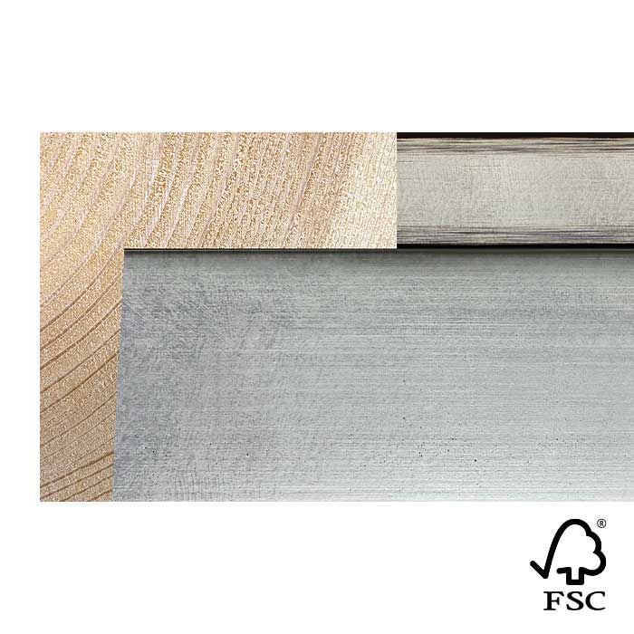 57x55mm Silver Linear L-shape Moulding FSC