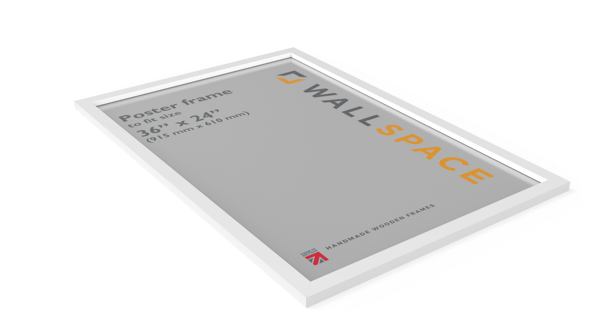 White Wooden Poster Frame - 36 x 24