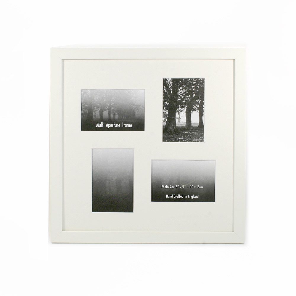 Multiple Aperture Frames - 25mm White Frame to fit 4 photo's